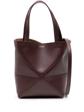 LOEWE Mini Puzzle Fold Tote Bag | Red | FARFETCH
