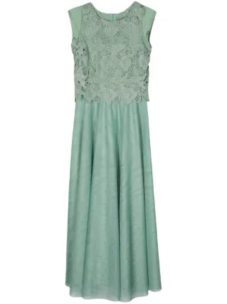 D.Exterior lace-panel Maxi Dress | Green | FARFETCH