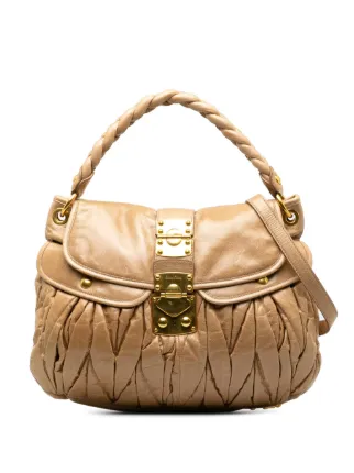 Miu Miu Pre-Owned 2000-2015 Coffer Leather Shoulder Bag - Farfetch