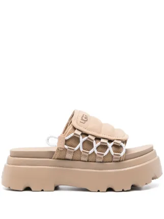 UGG Callie Suede Platform Slides | Neutrals | FARFETCH