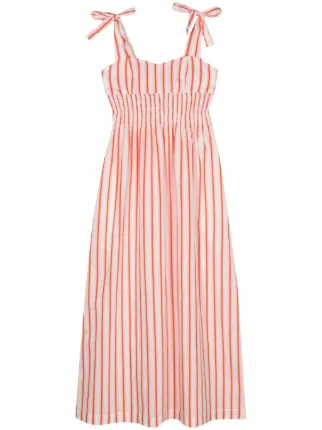 Tela Flared Striped Maxi Dress | White | FARFETCH