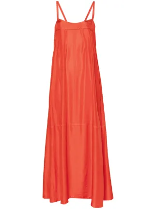 Tela Halterneck Silk Midi Dress | Red | FARFETCH