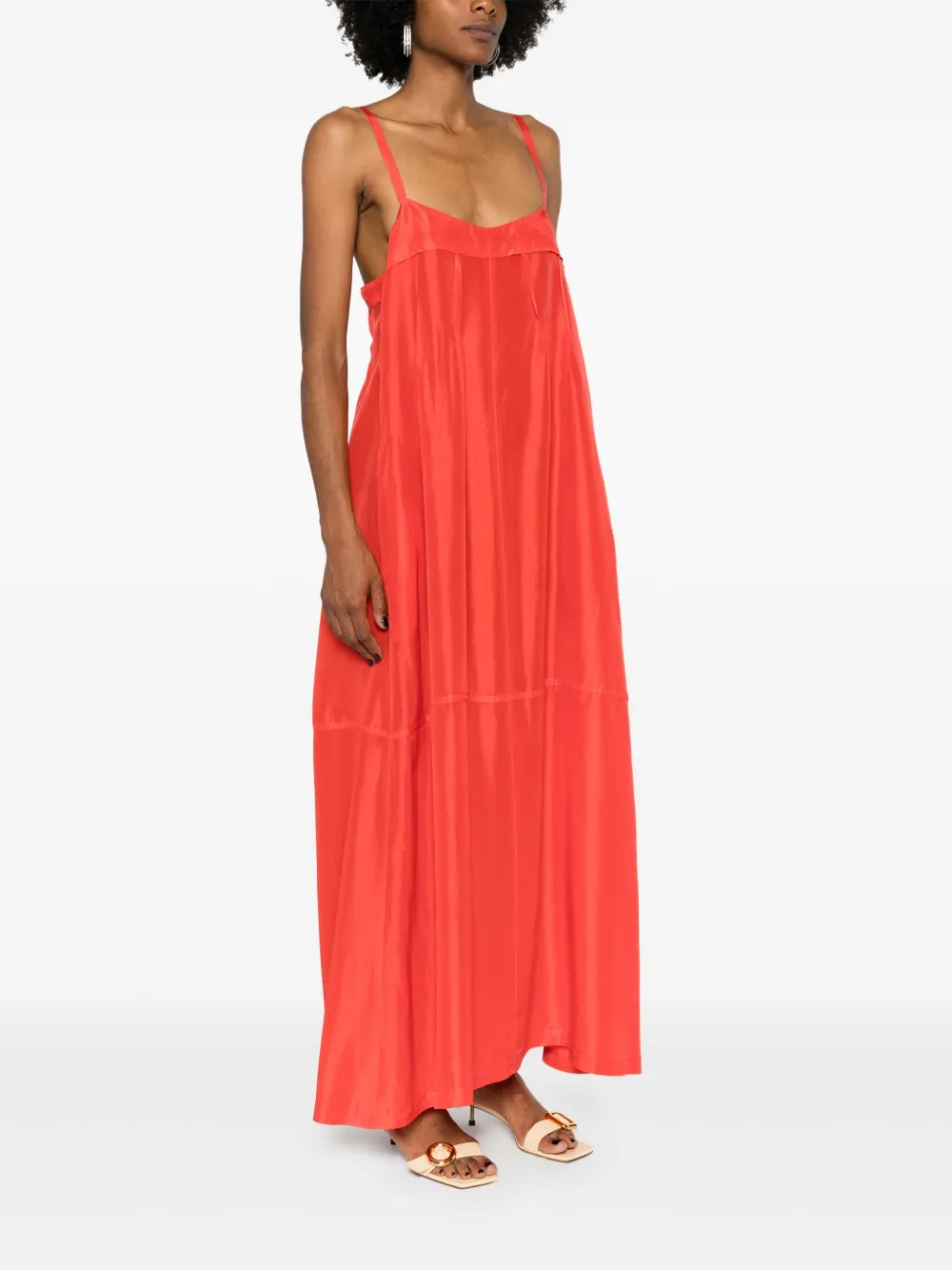 Tela Halterneck Silk Midi Dress | Red | FARFETCH