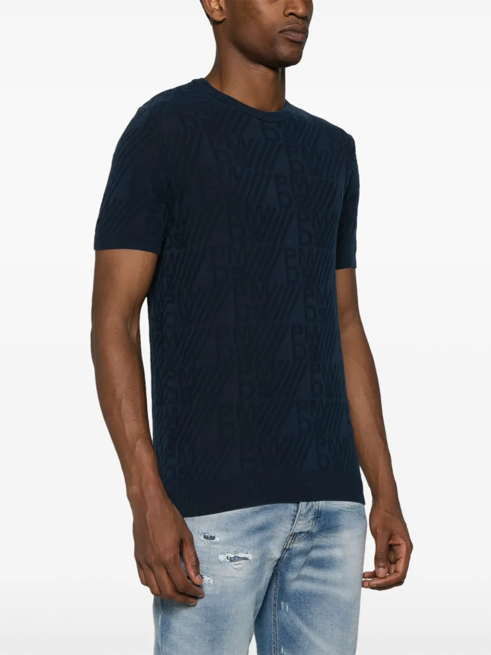 PMD Morfou Logo intarsia-knit T-shirt | Blue | FARFETCH