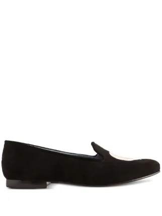 Blue Bird Shoes Embroidered Suede Loafers | Black | FARFETCH