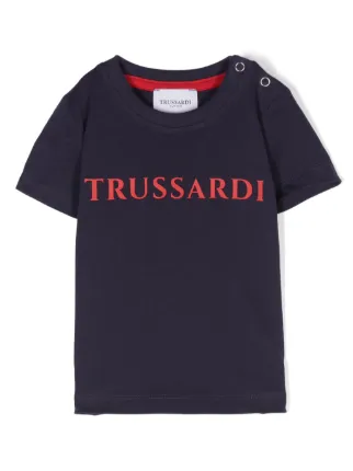 TRUSSARDI JUNIOR rubberised-logo T-shirt | Blue | FARFETCH