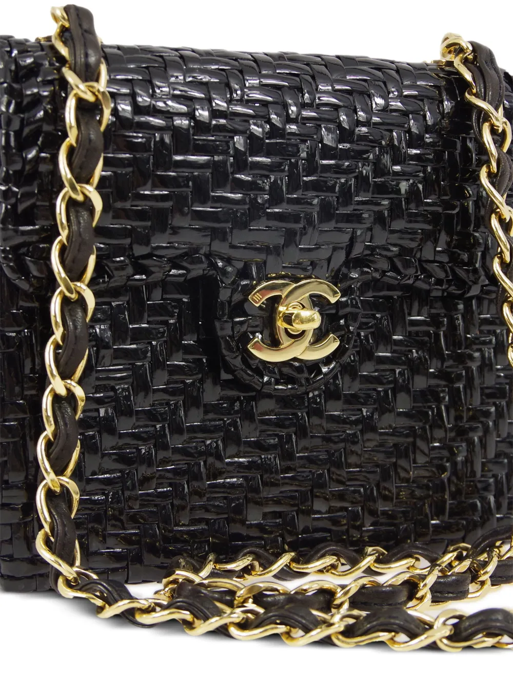 CHANEL Pre-Owned 2000 Mini Classic Square Flap Shoulder Bag | Black ...