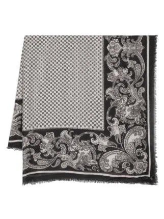 Balmain Pre-Owned PB monogram-print Scarf | White | FARFETCH
