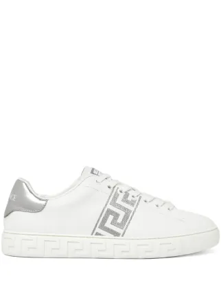 Versace Greca Embroidered Sneakers | White | FARFETCH AU
