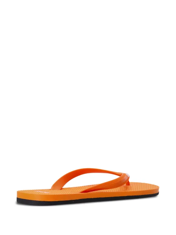 BOSS Tongs a Logo Applique Orange FARFETCH DZ