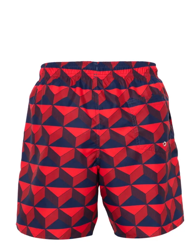 Red lacoste swim shorts store