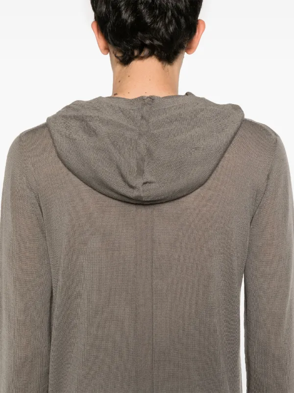 Rick Owens long-sleeve Knitted Hoodie | Grey | FARFETCH GE Rick Owens long-sleeve Knitted Hoodie | Grey | FARFETCH GE