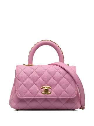 CHANEL Pre-Owned 2021-2023 Mini Coco Handle Flap Bag | Pink | FARFETCH