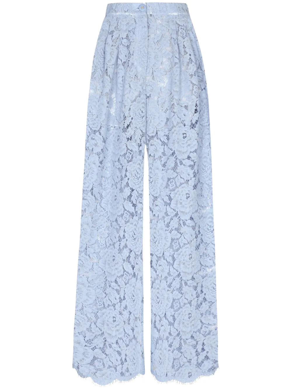Dolce And Gabbana Lace Wide Leg Trousers Blue Farfetch Uk