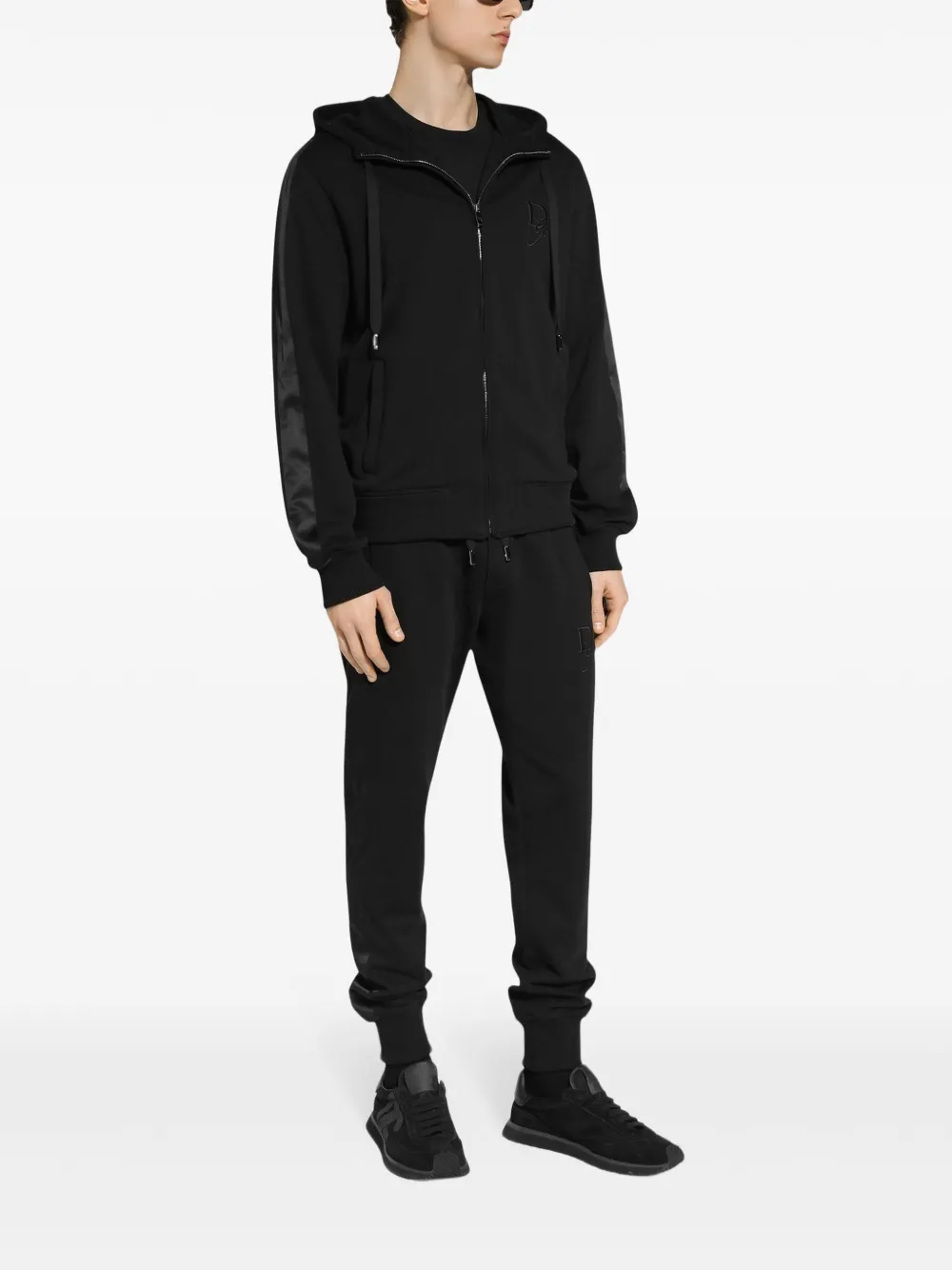 Dolce And Gabbana Moletom De Capuz Com Logo Bordado Preto Farfetch Br