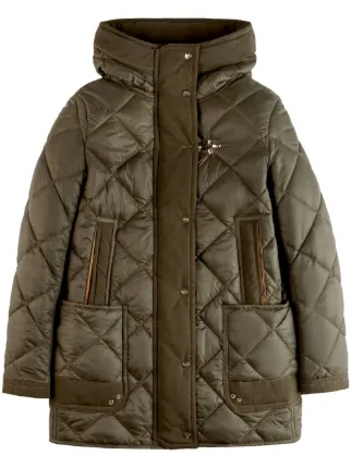 Fay Quilted Hooded Parka Jacket | Green | FARFETCH