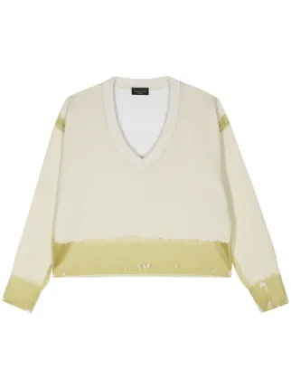 Roberto Collina Devoré V-neck Jumper - Farfetch