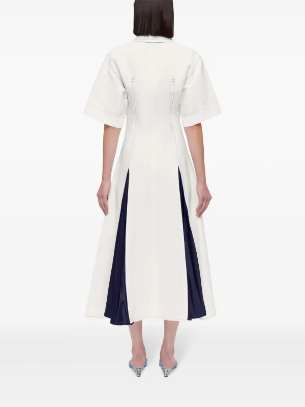 Ferragamo サテンインレイ シャツドレス | ホワイト | FARFETCH JP Ferragamo サテンインレイ シャツドレス | ホワイト | FARFETCH JP