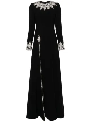 Dina Melwani crystal-embellished Maxi Dress | Black | FARFETCH UK