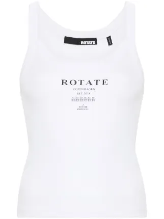 ROTATE BIRGER CHRISTENSEN logo-print Ribbed Top | White | FARFETCH