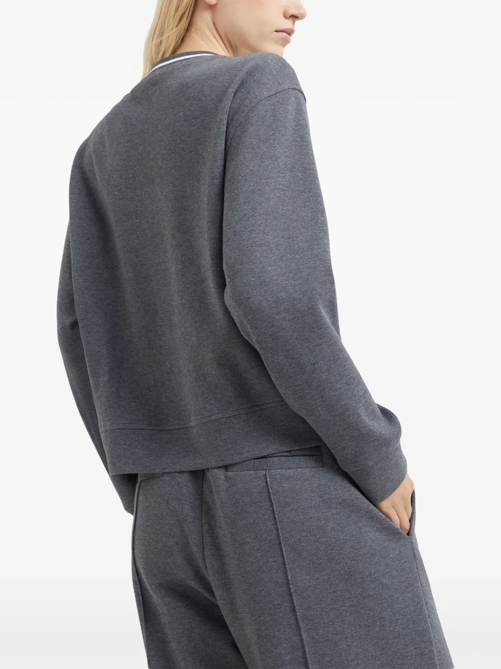 Brunello Cucinelli logo-patch Sweatshirt | Grey | FARFETCH