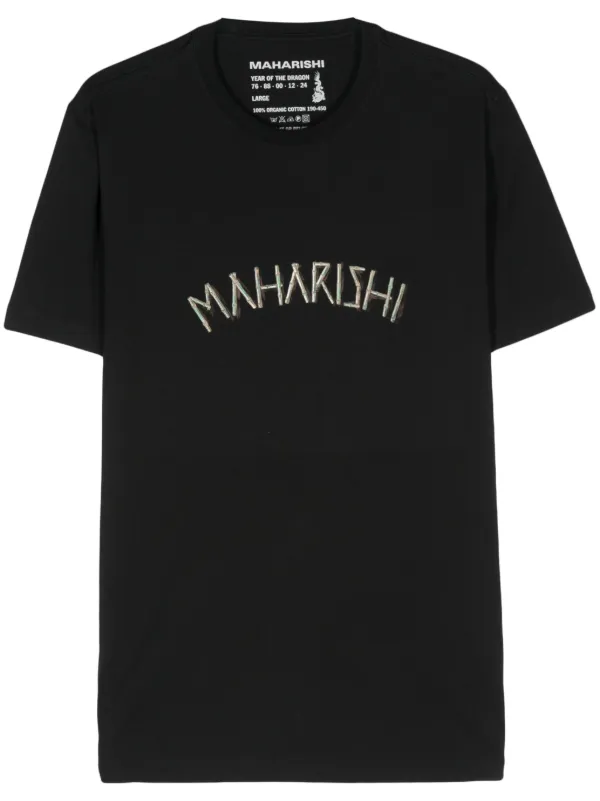 Logotipo De Maharishi Maharishi Logo Print Cotton T Shirt | White
