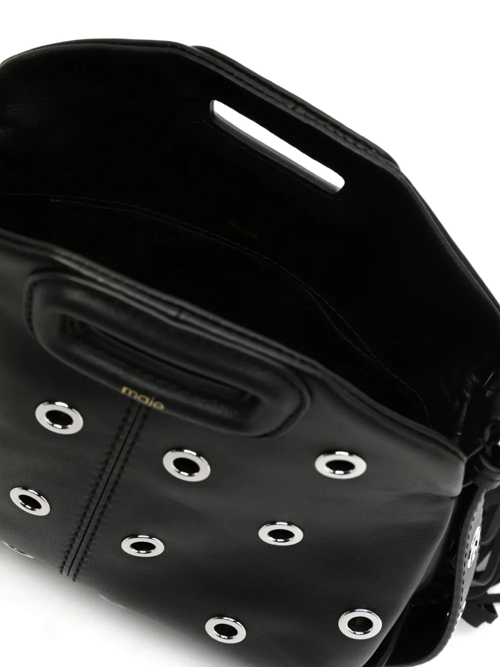 Maje Mini Miss M Leather Shoulder Bag | Black | FARFETCH