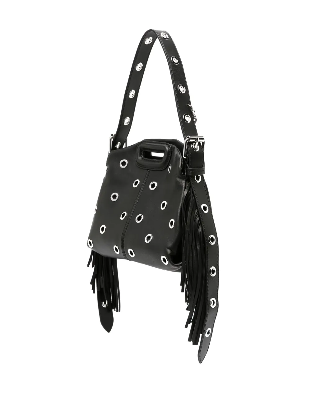 Maje Mini Miss M Leather Shoulder Bag | Black | FARFETCH