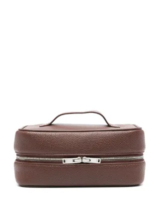 SANDRO Grained Wash Bag | Brown | FARFETCH