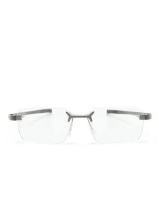 TAG Heuer Rimless rectangle-frame Glasses | Silver | FARFETCH
