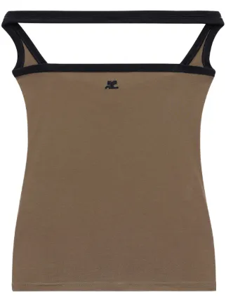 Courrèges Hyperbole Contrast Sleeveless Top | Green | FARFETCH PH