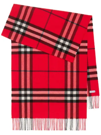 Burberry Vintage Check Cashmere Scarf | Red | FARFETCH