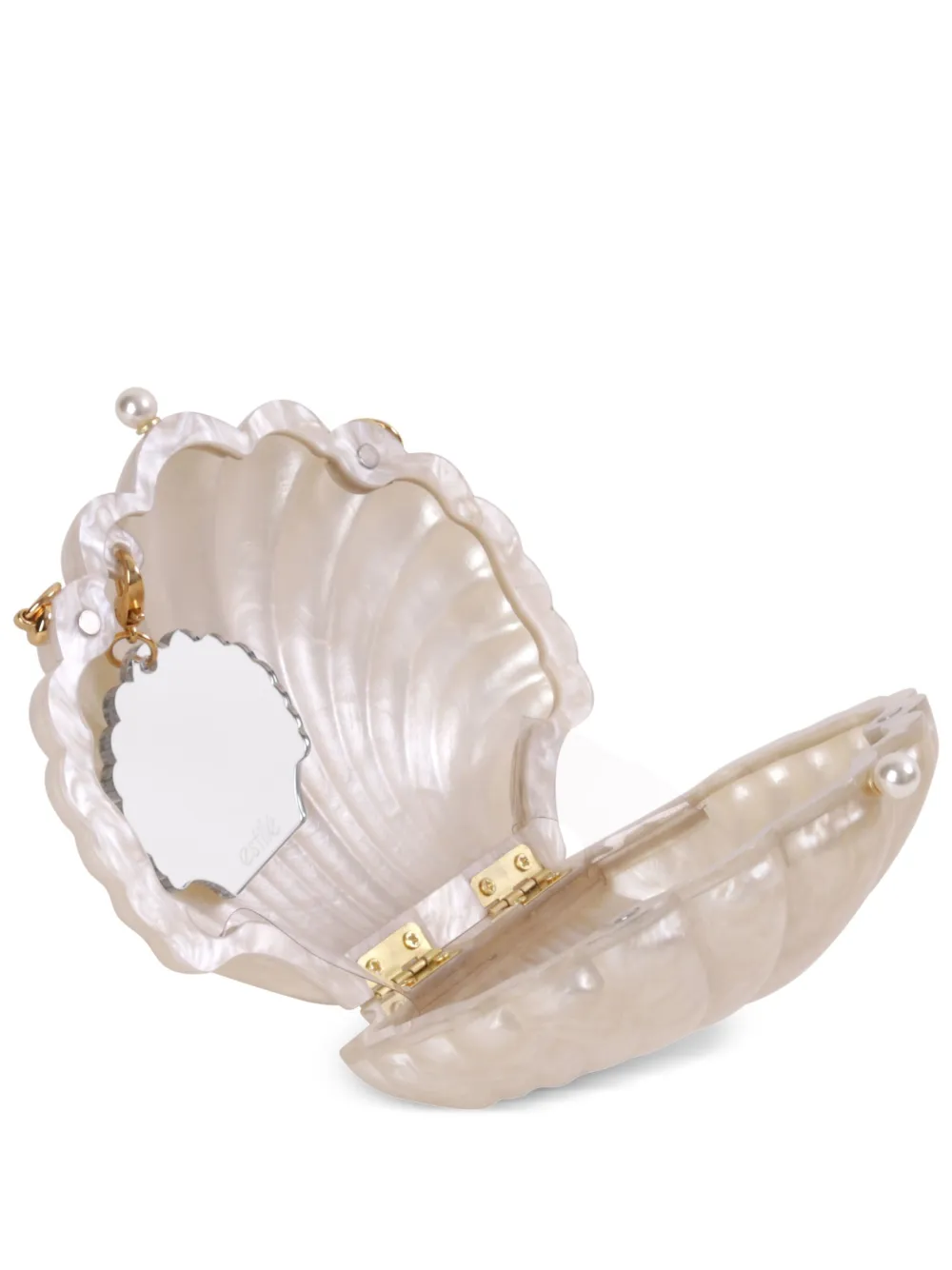 ESTILÉ Seashell pearlescent-finish Mini Bag | Neutrals | FARFETCH