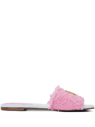 Balmain Dafne Tweed Slides | Pink | FARFETCH