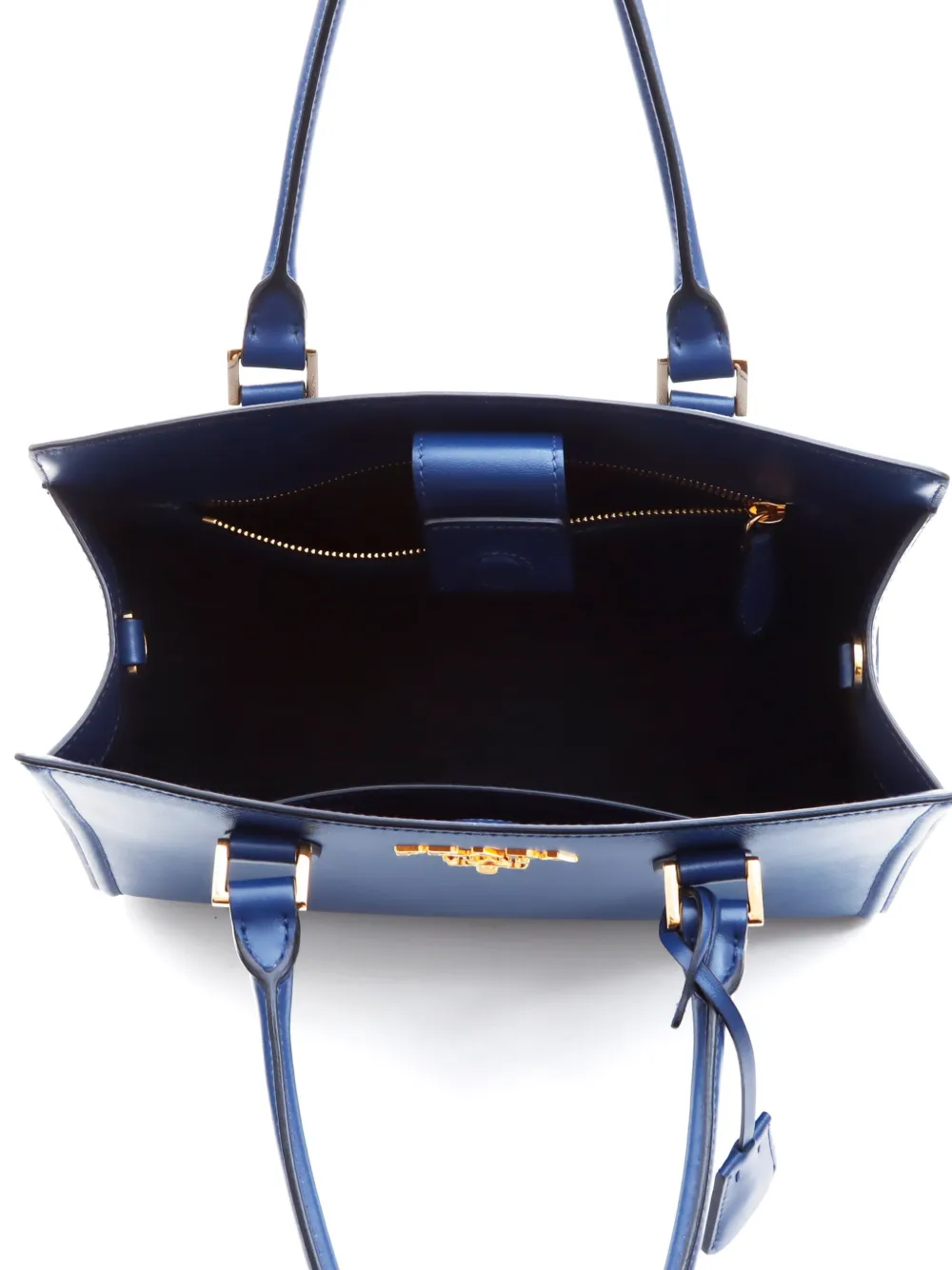 Prada Pre-Owned logo-lettering two-way Bag | Blue | FARFETCH UK