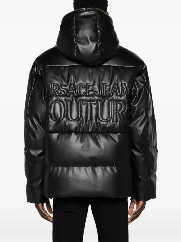 Versace Jeans Couture フーデッドダウンコート | ブラック Versace Jeans Couture フーデッドダウンコート | ブラック