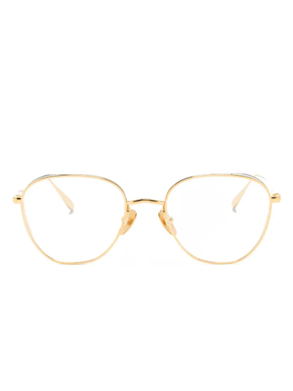 Circle frame glasses gold store