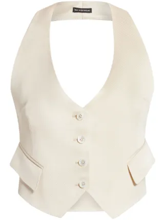 TOM FORD Twill open-back Waistcoat | Neutrals | FARFETCH