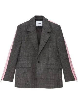 MSGM Zipped single-breasted Blazer | Grey | FARFETCH