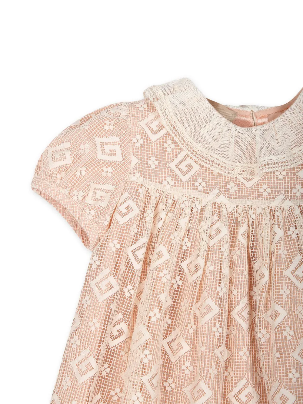 Gucci Kids GG macramé-detail Dress | Pink | FARFETCH