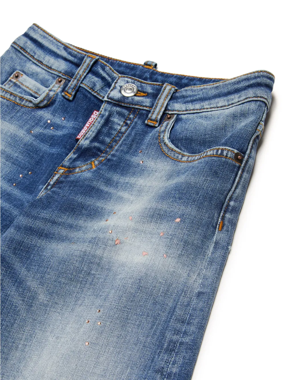 DSQUARED2 KIDS logo-patch wide-leg Jeans | Blue | FARFETCH