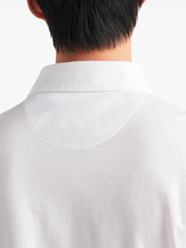 Prada logo-patch Cotton Polo Shirt | White | FARFETCH Prada logo-patch Cotton Polo Shirt | White | FARFETCH