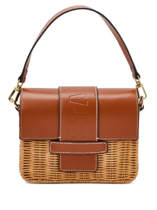 STAUD Charli Wicker Crossbody Bag | Brown | FARFETCH