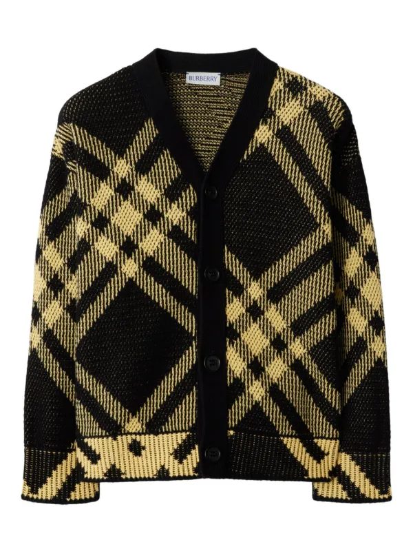 Burberry Kids check pattern Cotton Cardigan Black FARFETCH TR