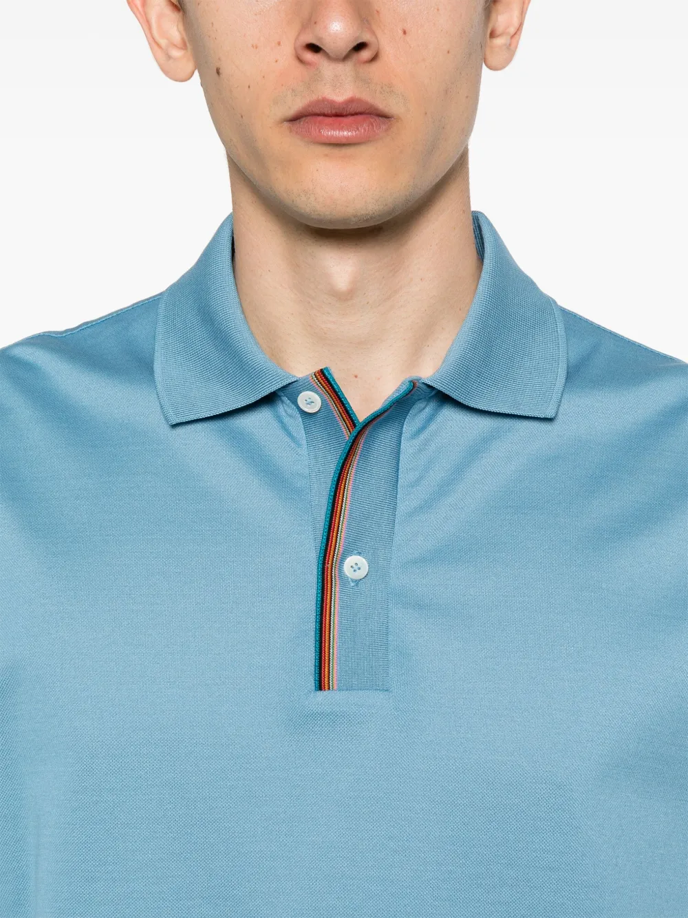 Paul Smith Artist Stripe Piqué Polo Shirt | Blue | FARFETCH