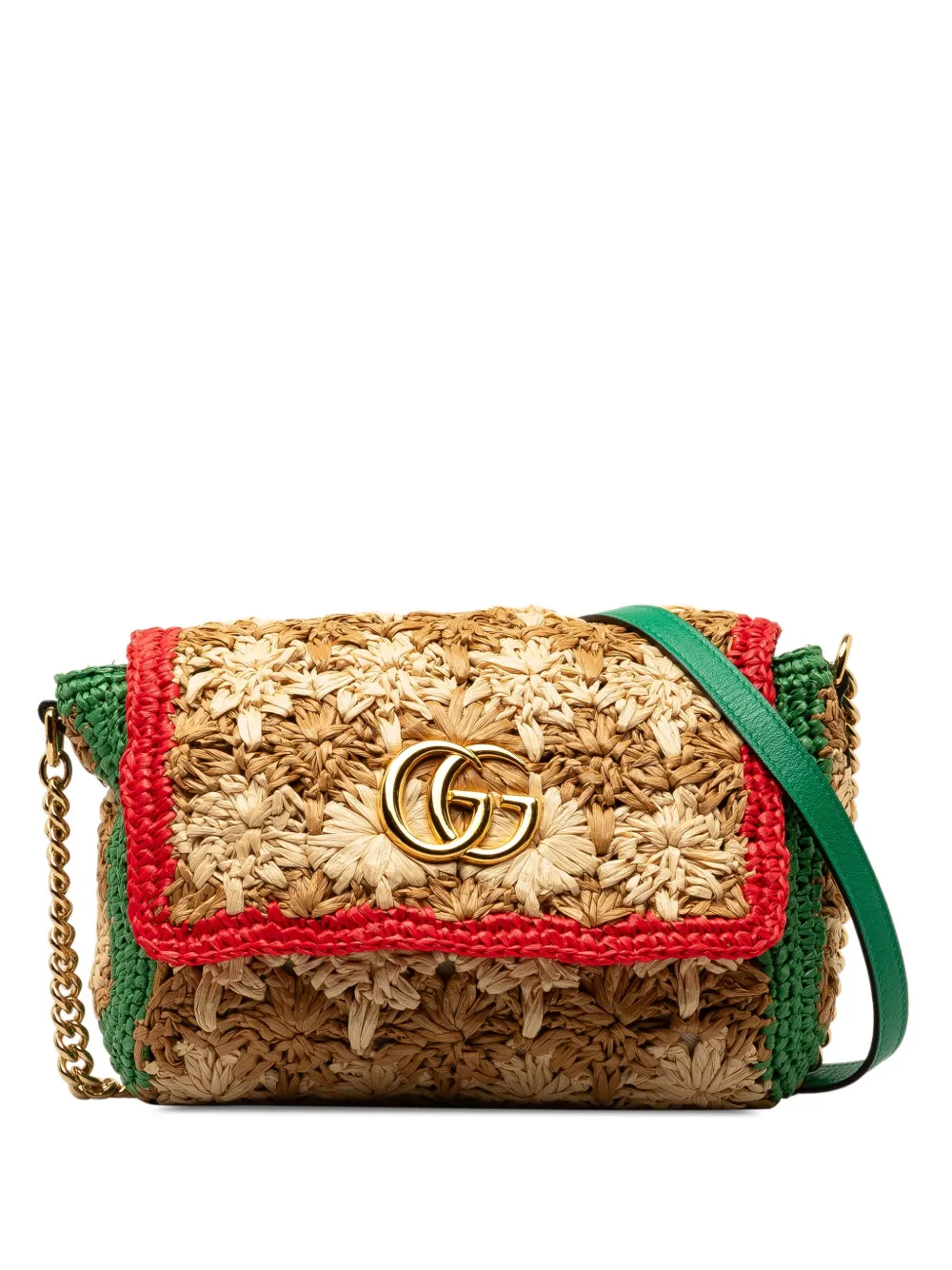 Gucci Pre-Owned 2016-2023 Small Raffia GG Marmont Crossbody Bag - Farfetch