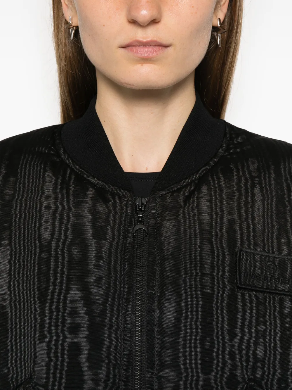 Marine Serre moire-effect Bomber Jacket | Black | FARFETCH