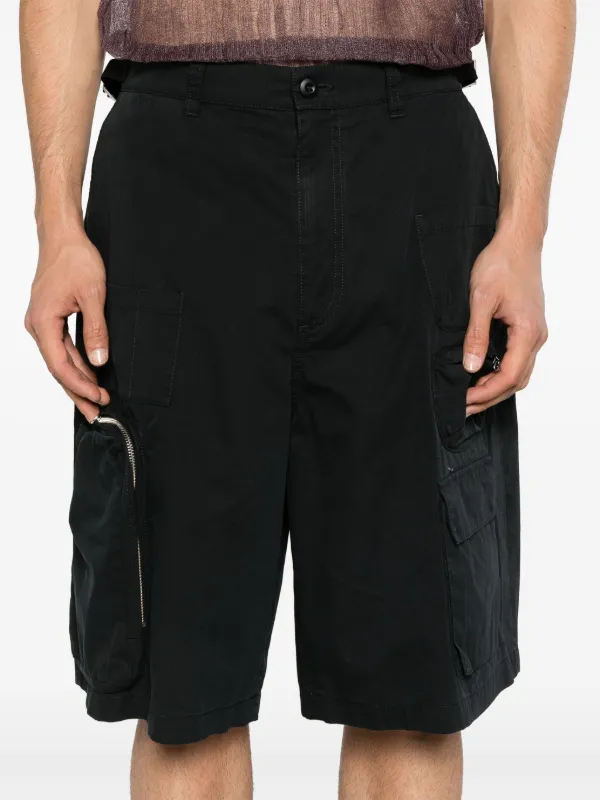 MM6 Maison Margiela ミッドライズ カーゴショーツ | ブラック MM6 Maison Margiela ミッドライズ カーゴショーツ | ブラック