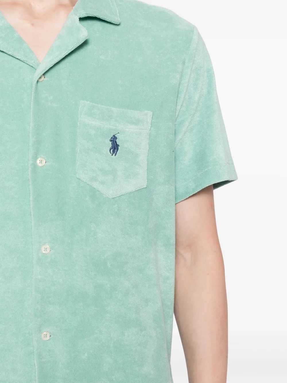Polo Ralph Lauren logo-embroidered terry-cloth Shirt | Green | FARFETCH