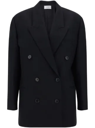 The Row 더블 브레스티드 울 코트 | 블랙 | FARFETCH KR